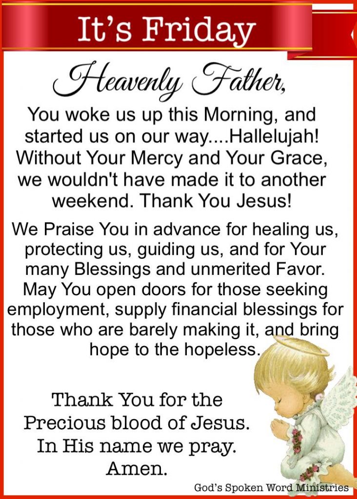 It's Friday Heavenly Father