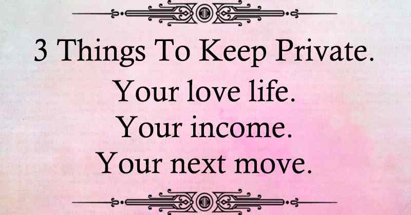 The Power of Keeping Things Private