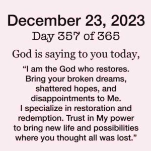 Saturday Blessings! December 23, 2023