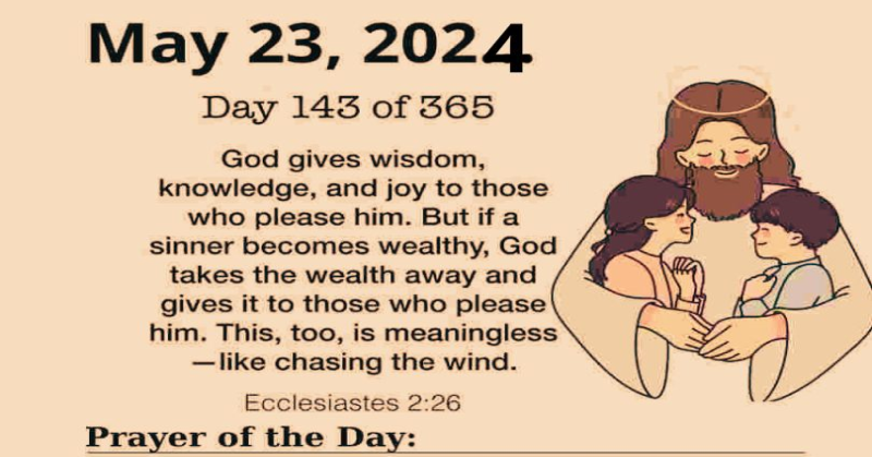 Prayer of the Day: Thursday May 23, 2024