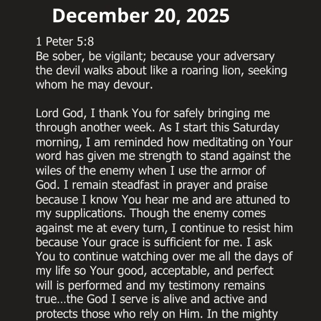 Thankful Saturday Blessings December 20, 2025